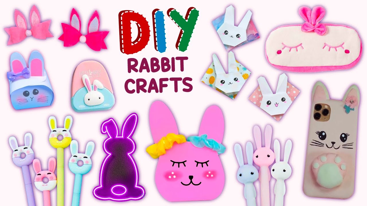 10 DIY Rabbit Craft Ideas - Cute Rabbit School Supplies - Room Decor ...