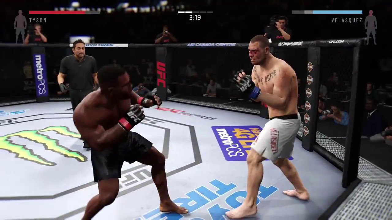 EA sports ufc 2 Mike Tyson vs Cain Velasquez KO Finish - YouTube