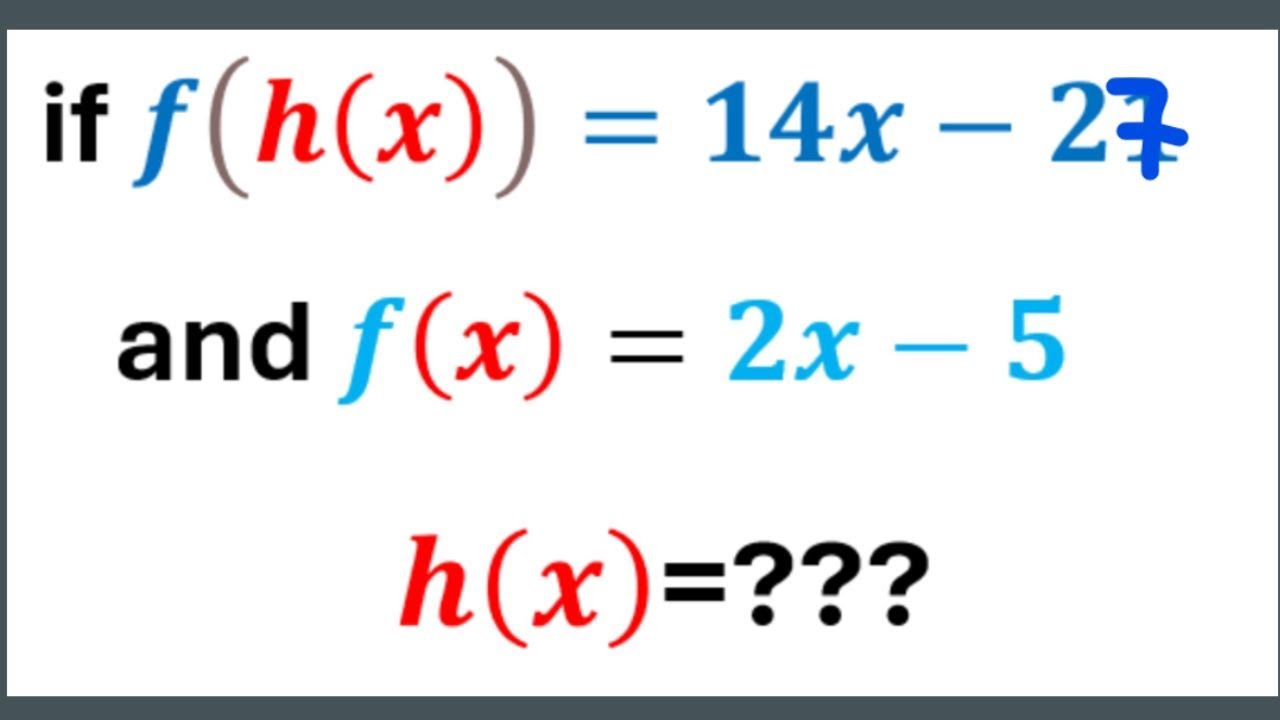 Let y=hx||find missing fuction||Composite function #mathhack # ...