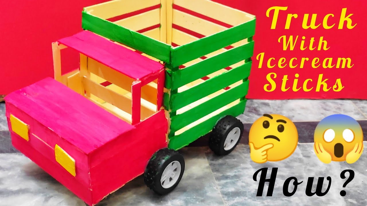 How we make truck | Truck with popsicle sticks | DIY baby toy | Toy Car ...