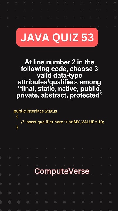 Java Quiz 53: Interface Variable Attributes in Java - YouTube