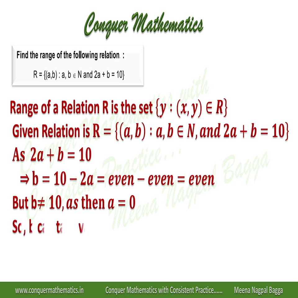 The range of a Relation - Relations & Functions - Class 11 Mathematics - YouTube