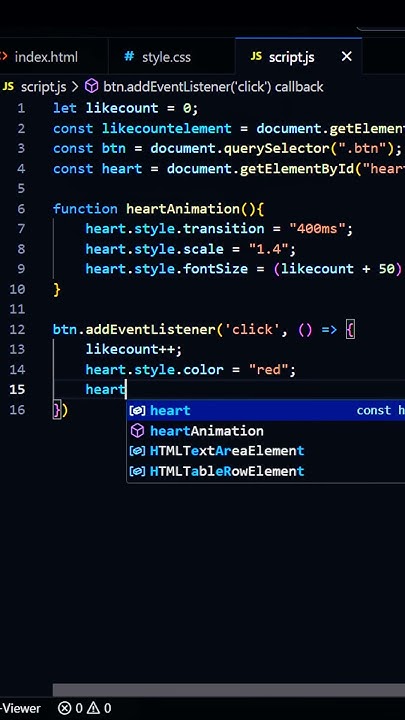 Hit the like button and increase the size create in [HTML, CSS & JS] programming #asmrvideo # ...