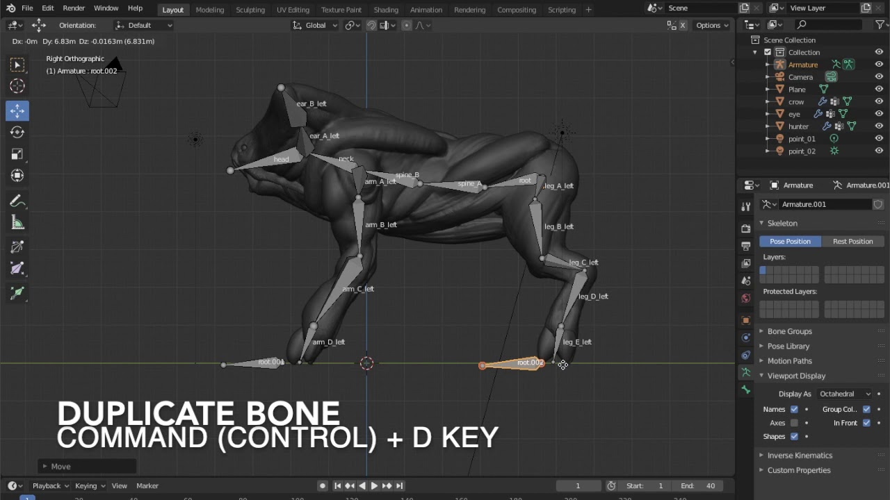Blender2.8 : Bone Setup / IK Chain - YouTube