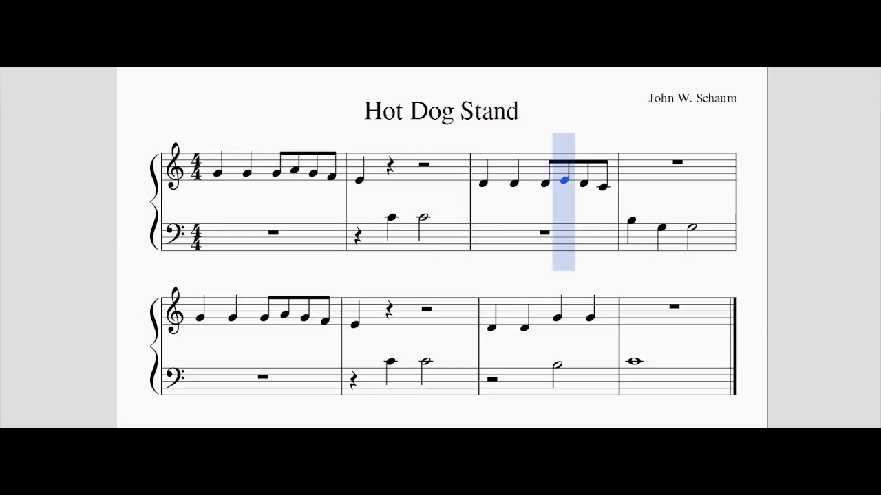 Hot Dog Stand - John W. Schaum Piano Course (Pre A) - YouTube