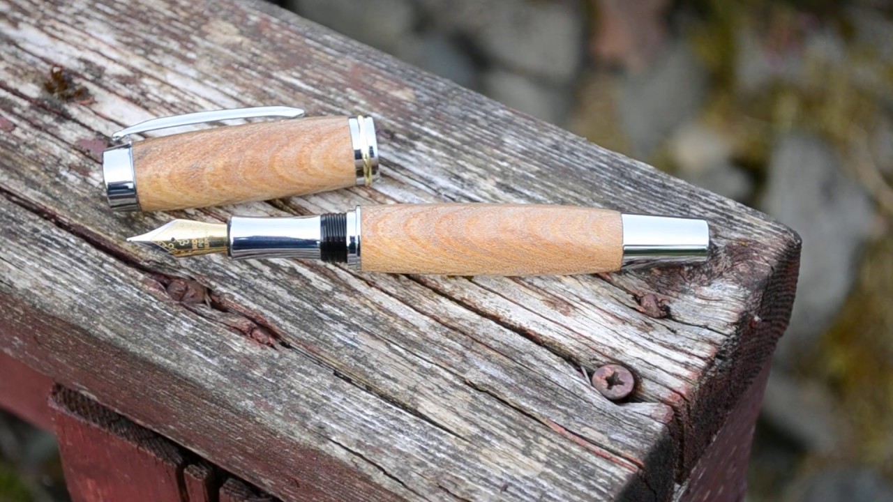 Wooden handmade in Ireland fountain pen - YouTube