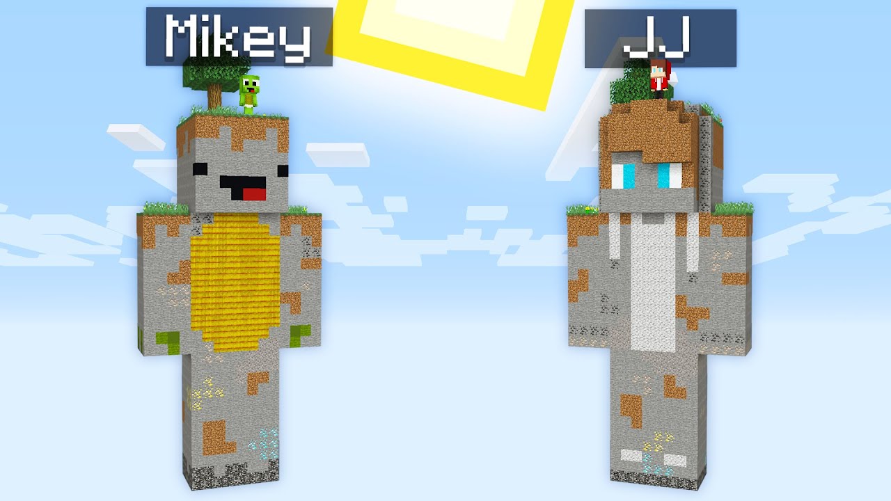 JJ vs Mikey Sky Skin Statue Survival Battle Challenge in Minecraft (Maizen Mizen Mazien) Parody ...