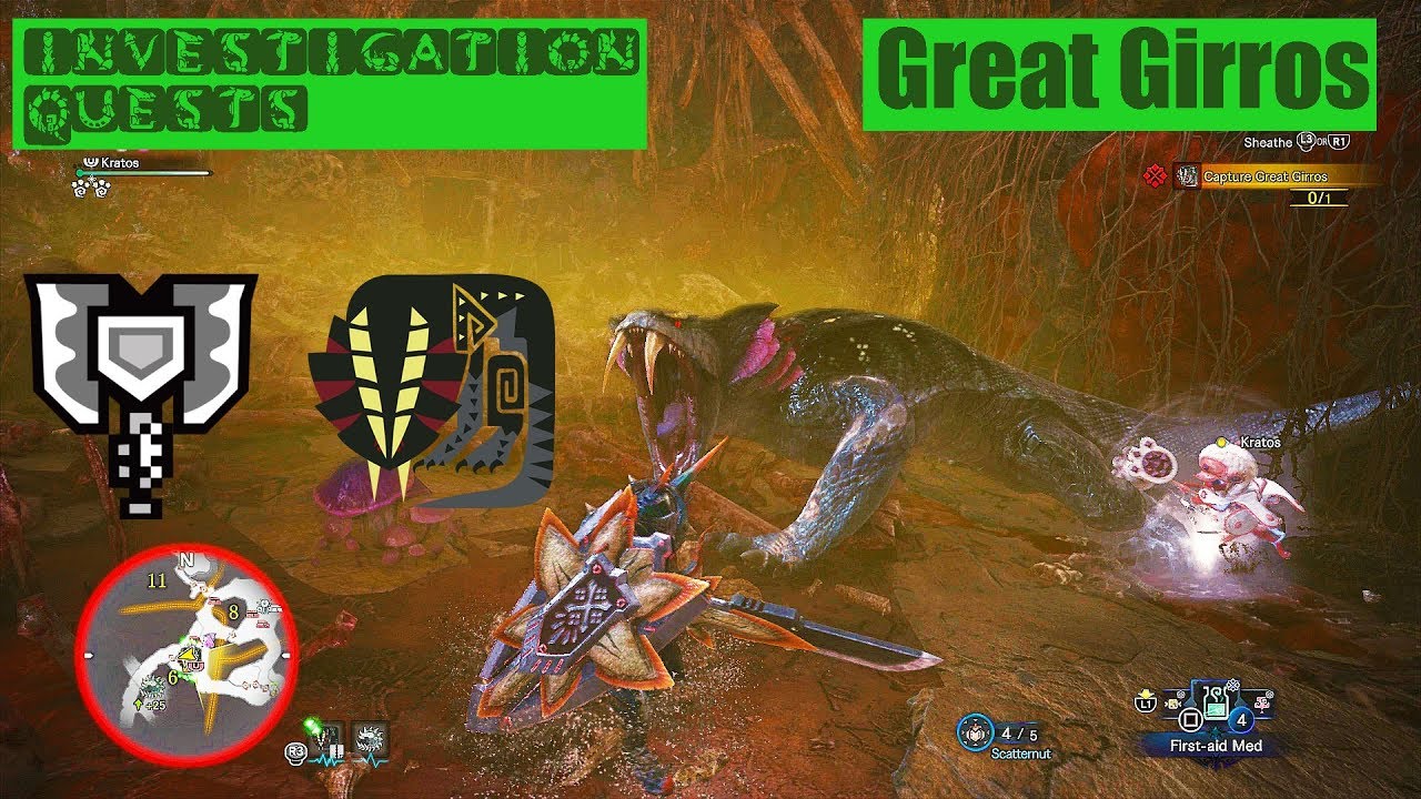 Monster Hunter: World Investigation Quest - Great Girros - YouTube