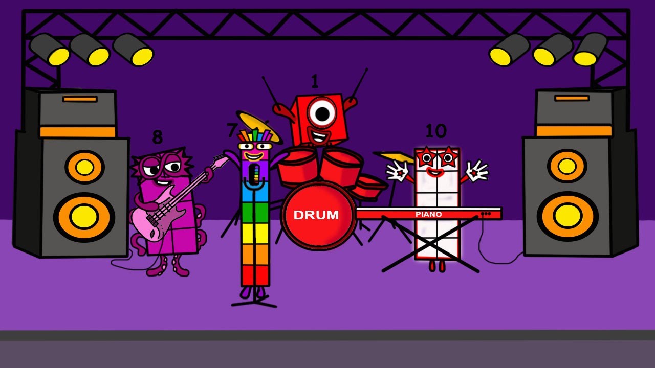 Numberblocks 18710 making a band! - Numberblocks fanmade coloring story ...