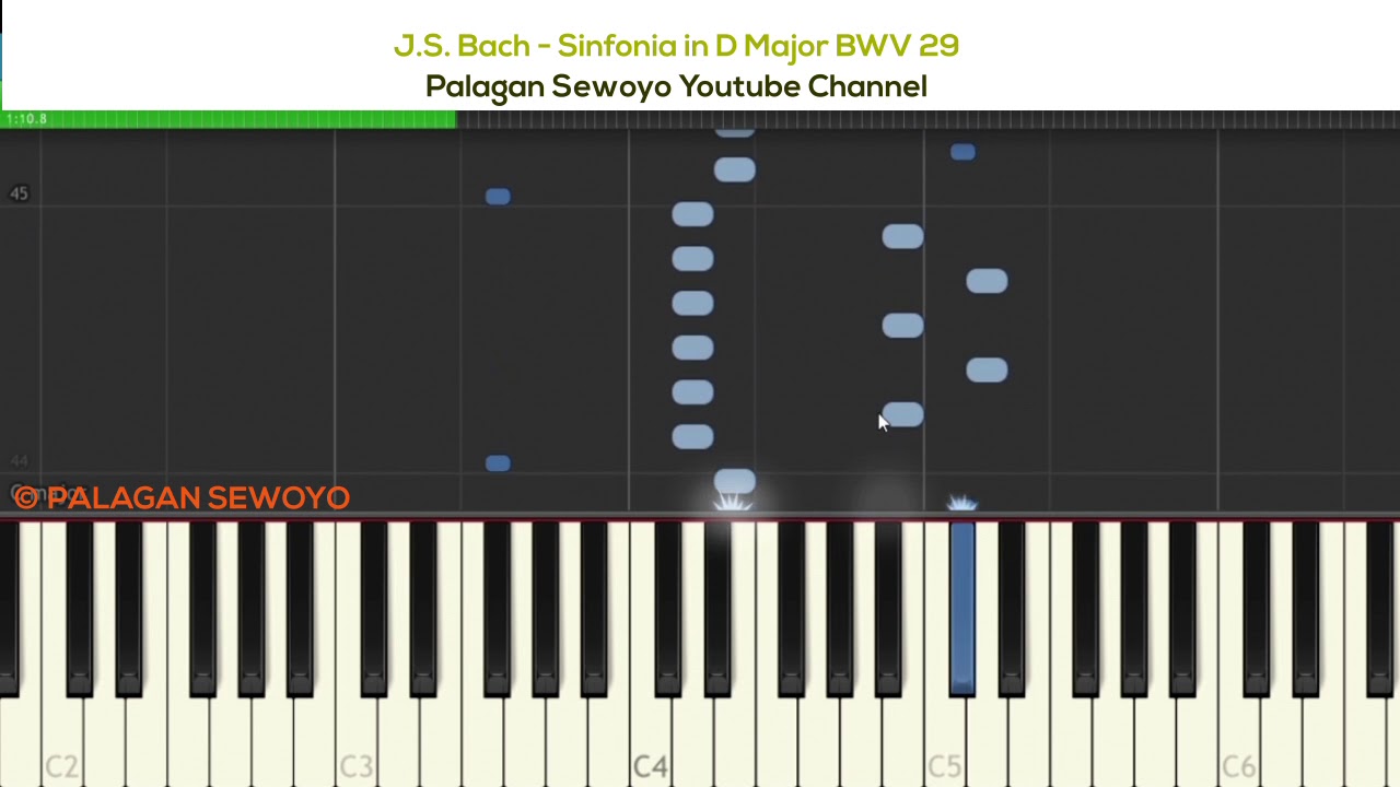 [Synthesia] BACH - Sinfonia in D Major BWV 29 - YouTube