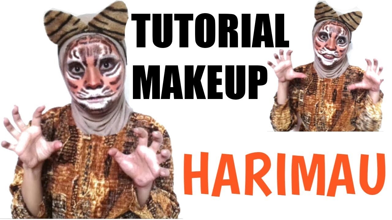 TUTORIAL MAKE UP HEWAN - MAKE UP KARAKTER HARIMAU | TIGER HALLOWEEN ...