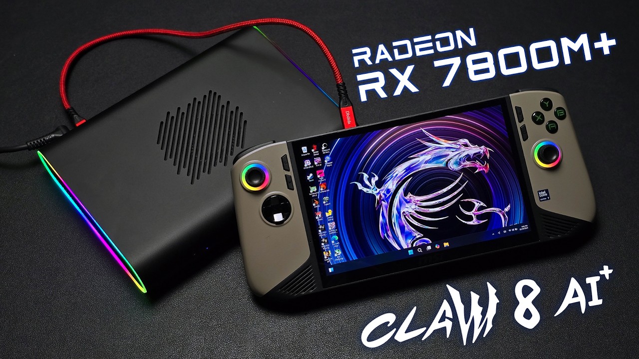 MSI Claw 8 Ai+ eGPU Testing! Docked Mode 1440P Gaming on A Handheld ...