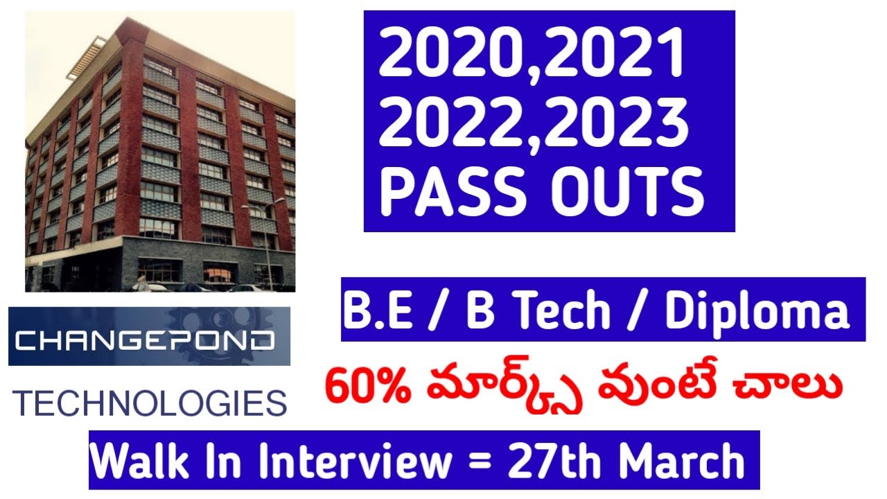 Changepond Technologies Hiring | Latest Jobs In Telugu | Jobs For ...