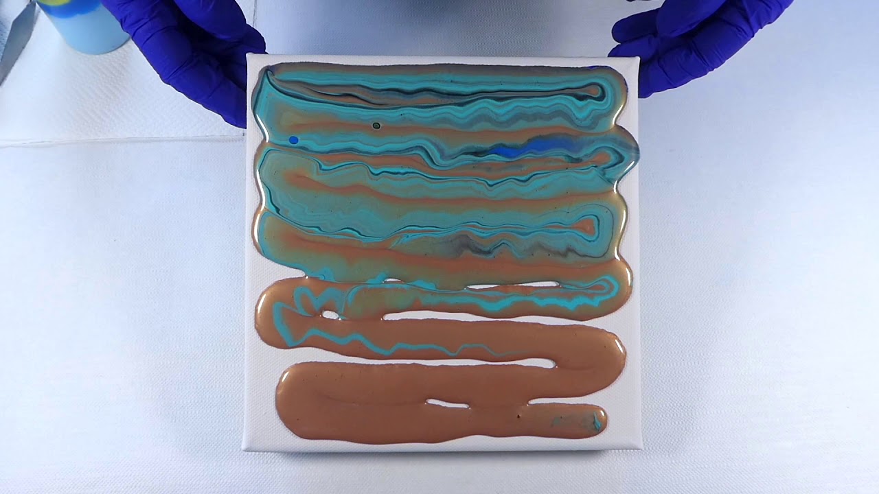 New Technique – Squeeze Bottle Swipe Pour – Acrylic Paint – Blue ...