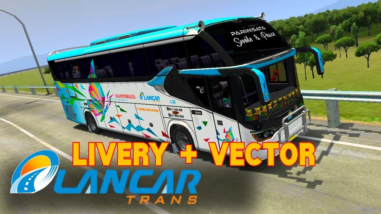 LANCAR TRANS- livery + vector bussid #games #bussid #dcspdesigne - YouTube