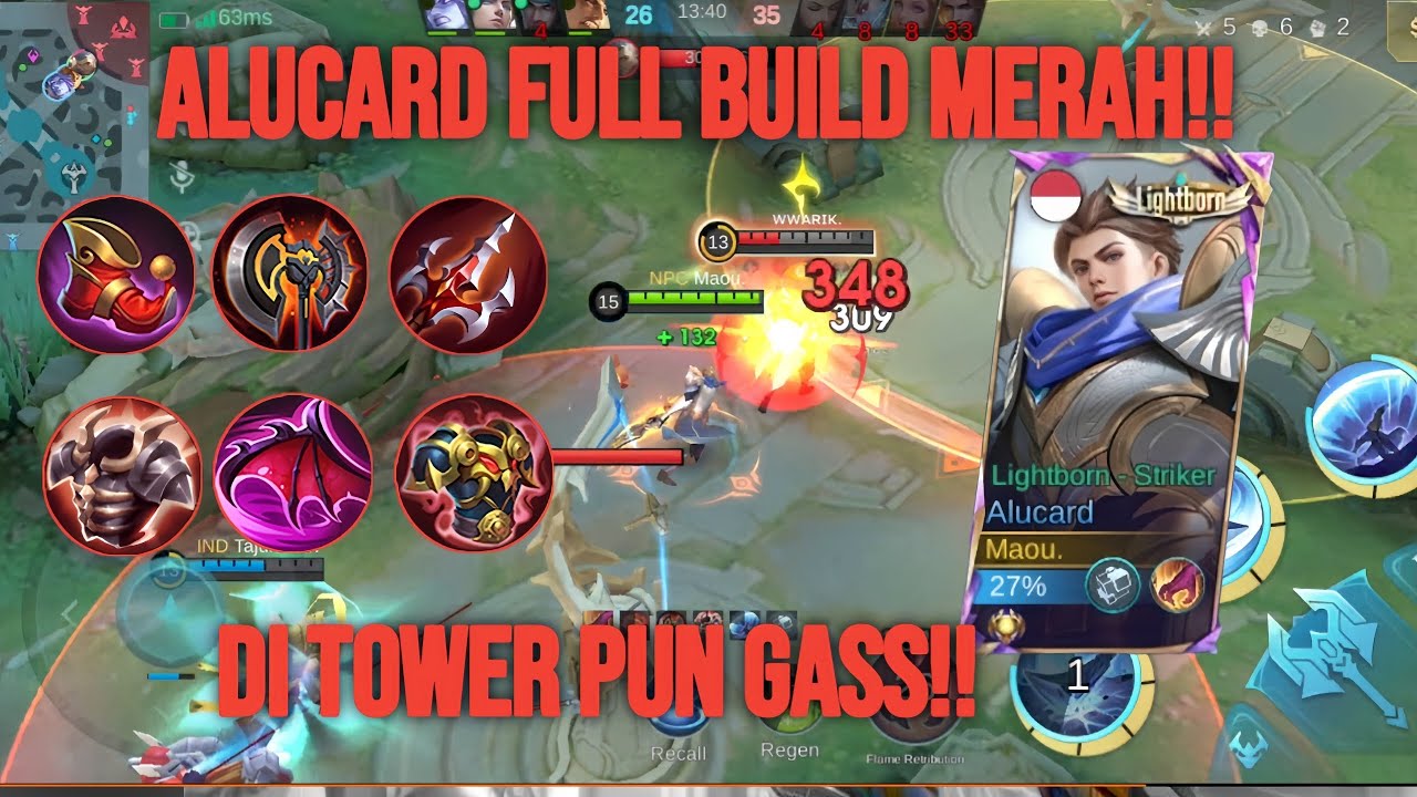 MAIN ALUCARD FULL BUILD MERAH!! ~ Mobile Legends Bang Bang - YouTube