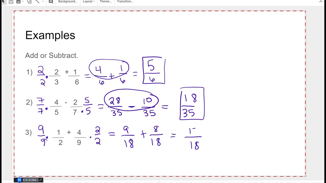 Operations with Fractions - YouTube