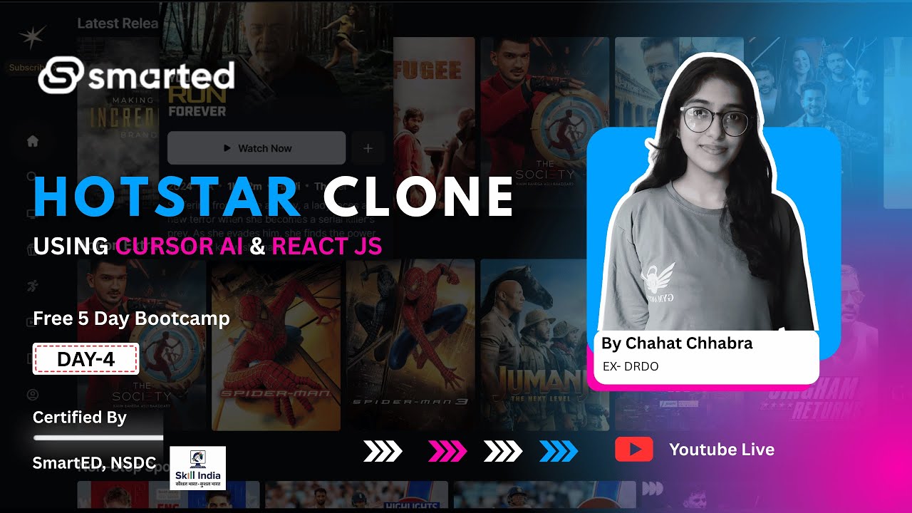 DAY 04 - Hotstar Clone using Cursor AI & ReactJS | COMPLETE in 5 - Days - YouTube