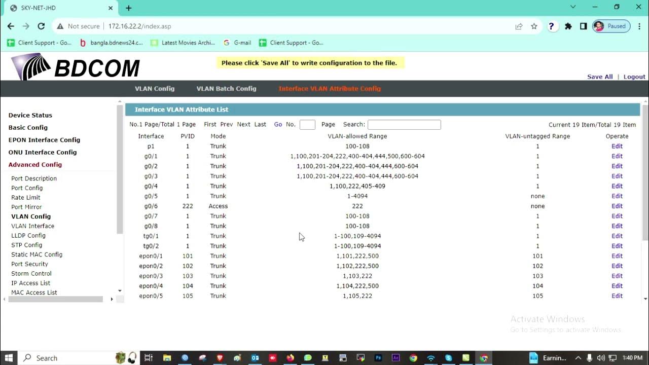 BDCOM OLT LACP Configure & Allow VLAN in LACP Port || Bangla Tutorial || LACP Configure - YouTube