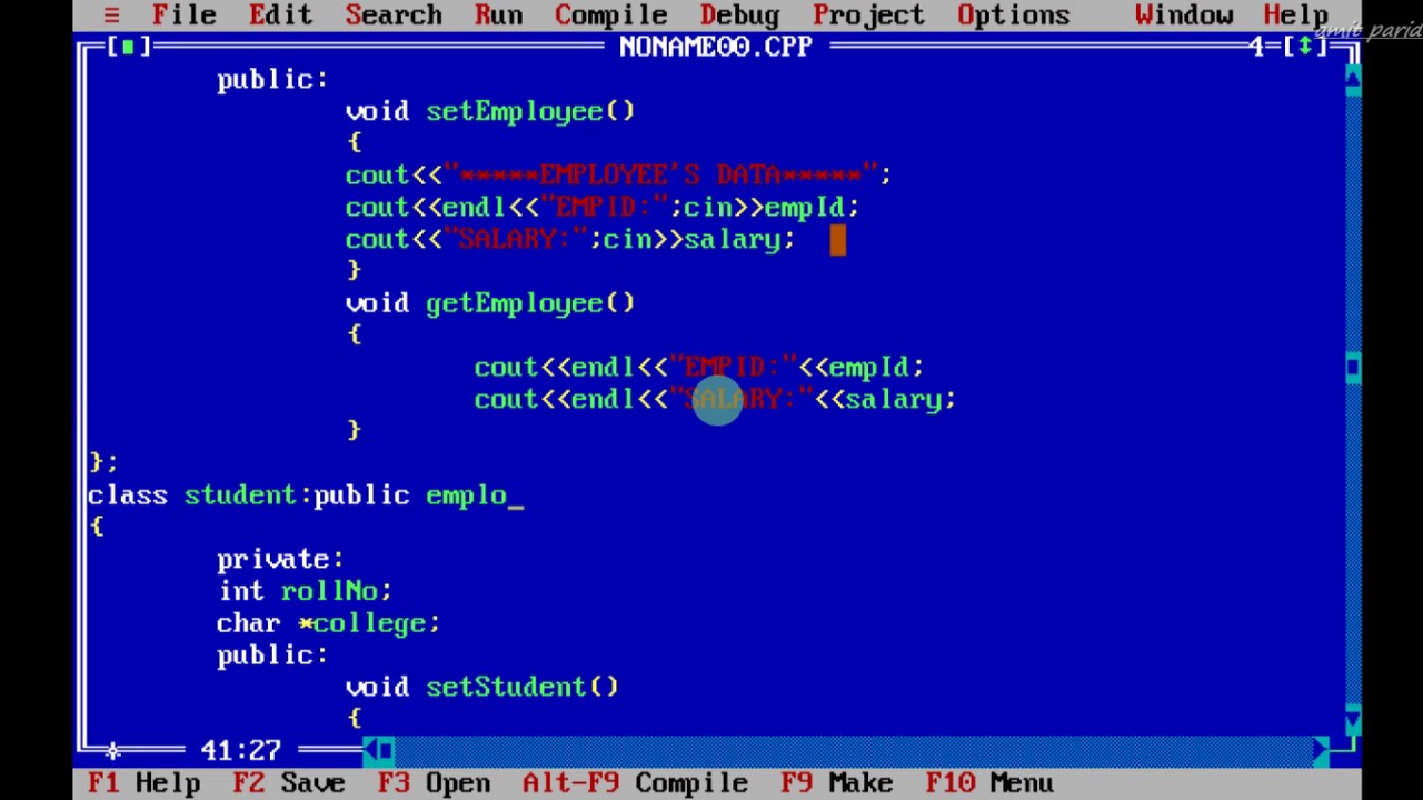 inheritance in c++-how to show relation between parent class and child ...