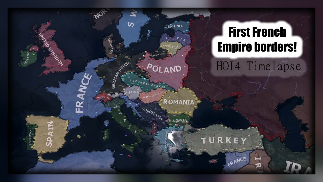 First French Empire borders - HOI4 Timelapse - YouTube