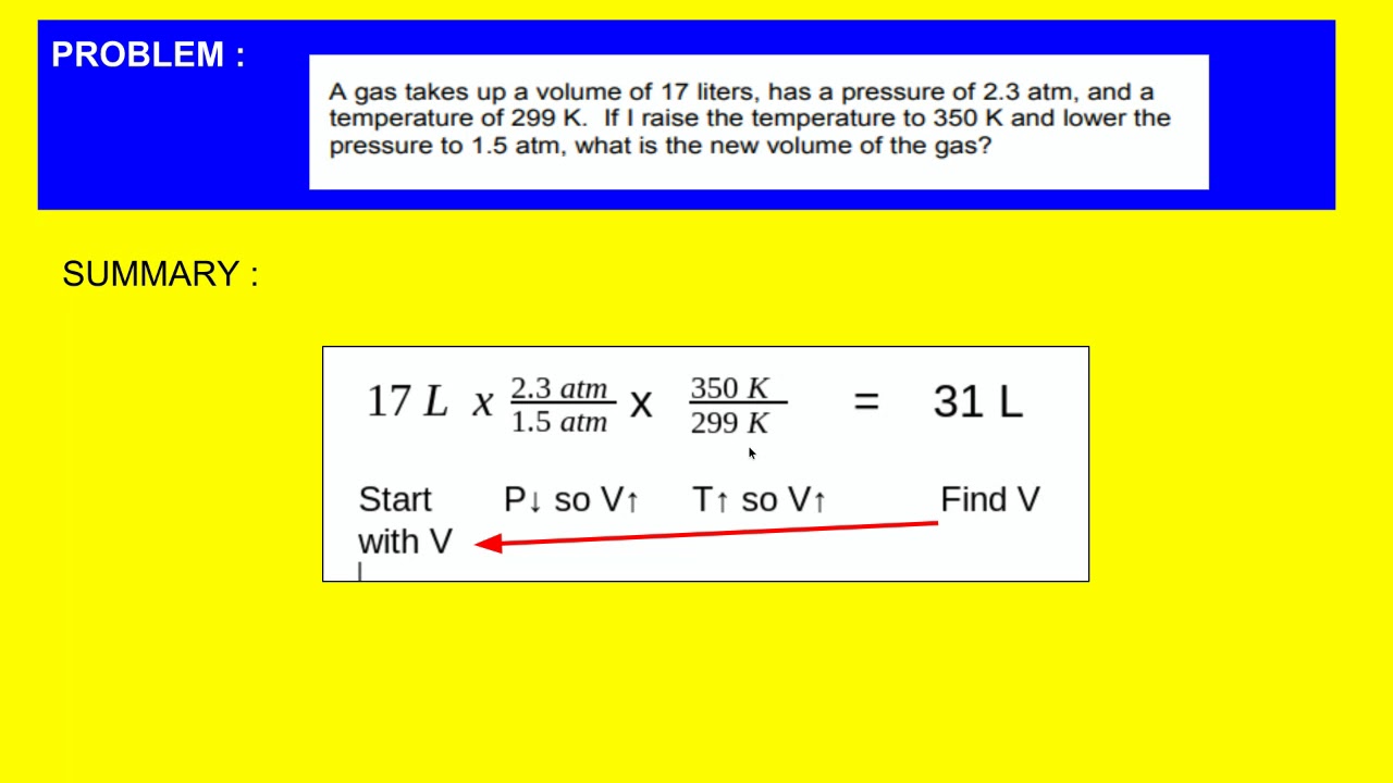 PVT Calculations Using Proportional Reasoning Chemistry - YouTube