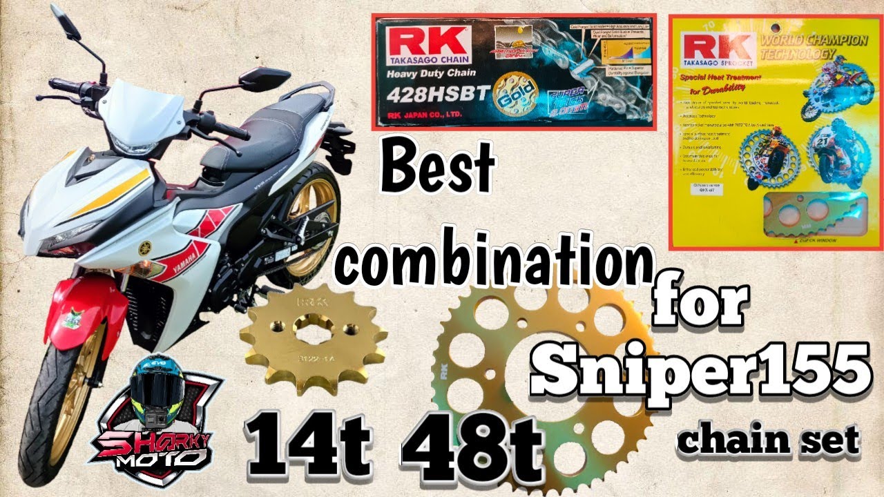 Yamaha Sniper 155 Chain Set || RK Chain Set Alloy Gold || 14-48-428 ...