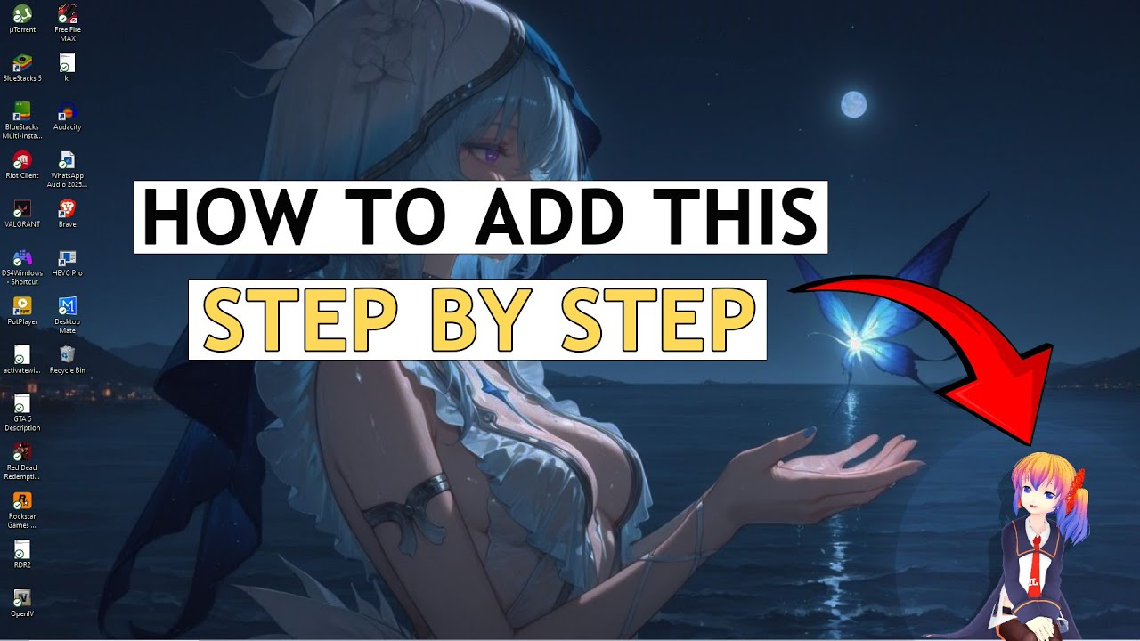 How to add anime Character in Desktop screen windows 10/11 | Step by ...