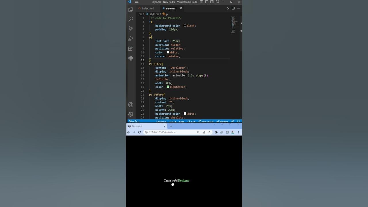 Text Typing Effect Using Html And Css ️coding Html5 Code Html Htmlcss Webdesign Csstricks