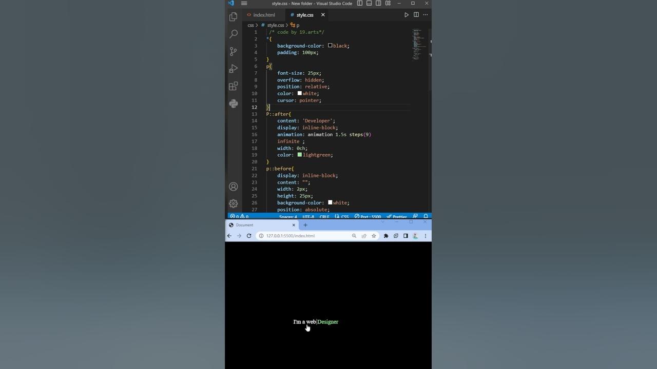 Text Typing Effect Using Html And Css ️coding Html5 Code Html Htmlcss Webdesign Csstricks