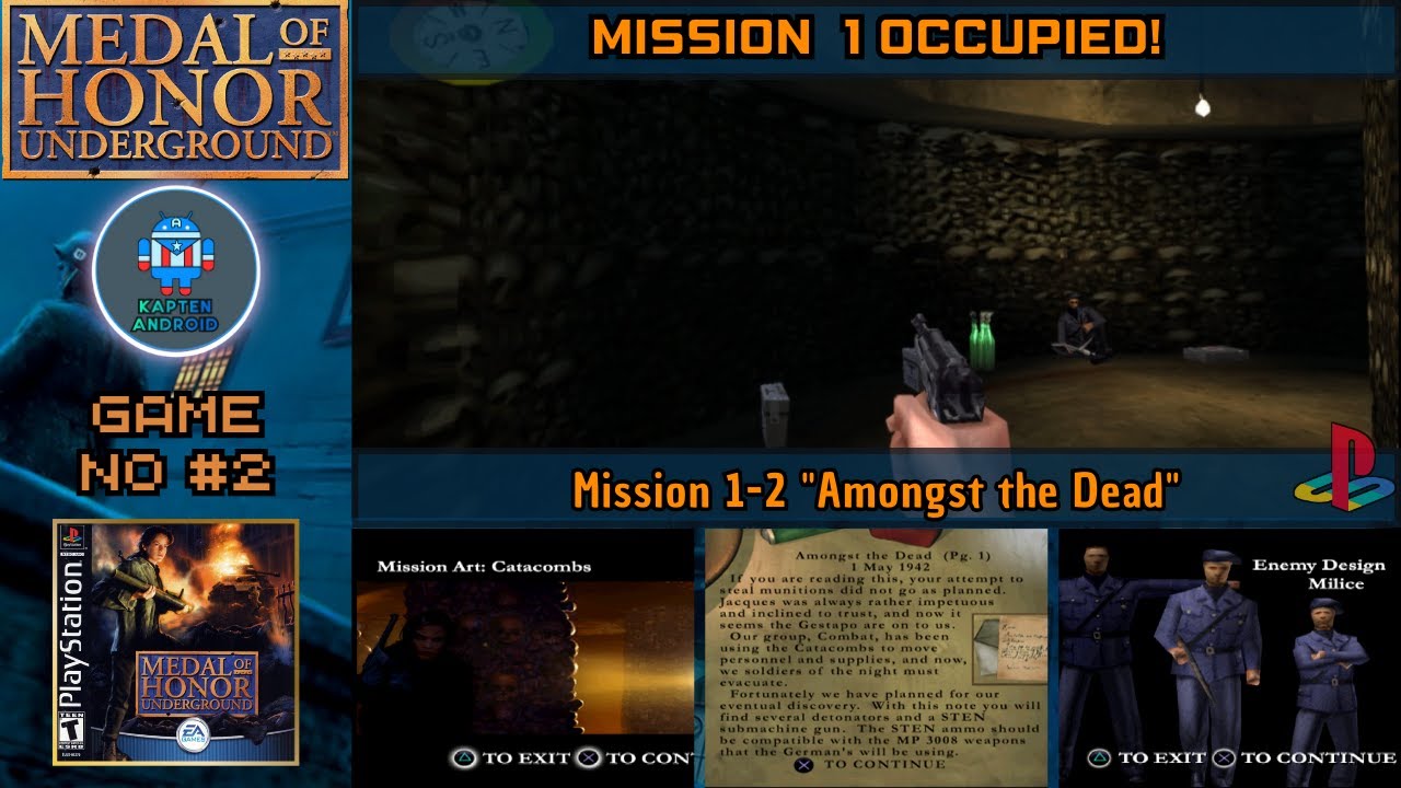 Medal of Honor Underground PS1 - Mission 1-2 Amongst the Dead HD - YouTube