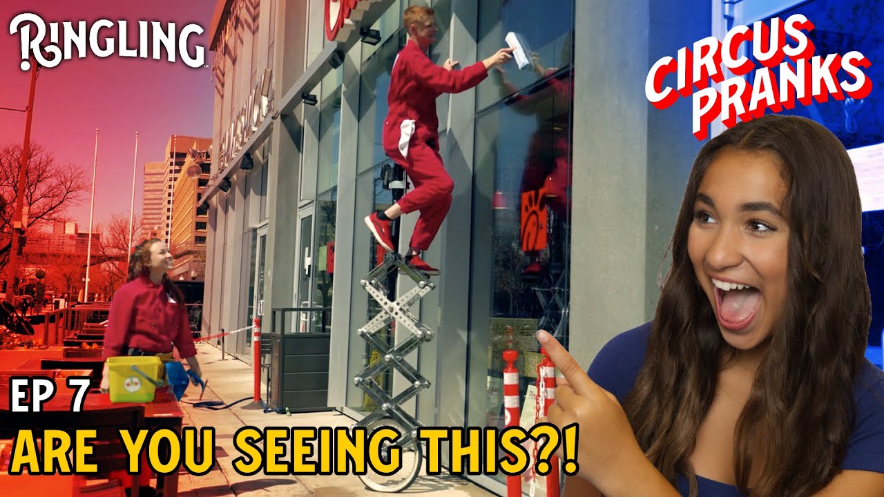 Ringling Circus Pranks: Window Washers Amaze Everyone with Crazy Circus ...