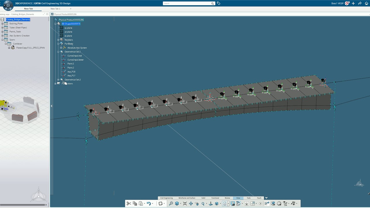 Cantilever Bridge segments instantiation with CATIA - YouTube