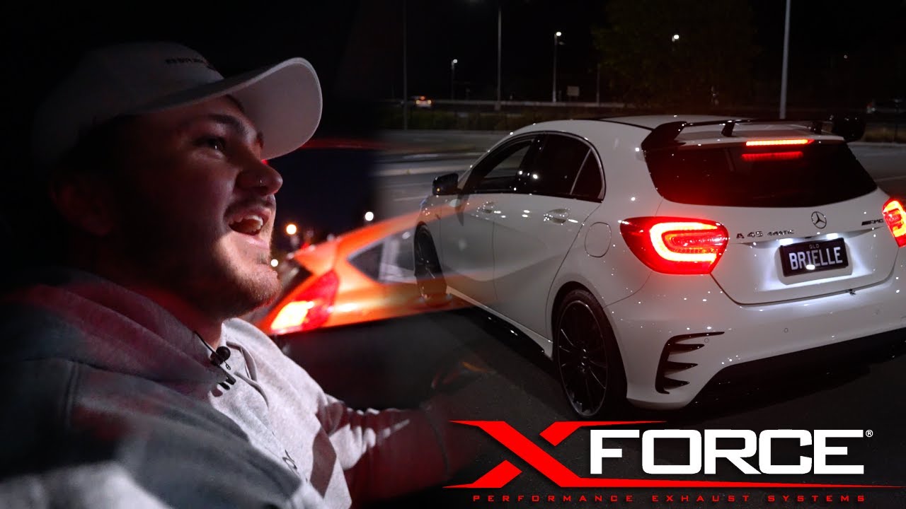 MERCEDES AMG A45 X-FORCE EXHAUST SOUND TEST - YouTube