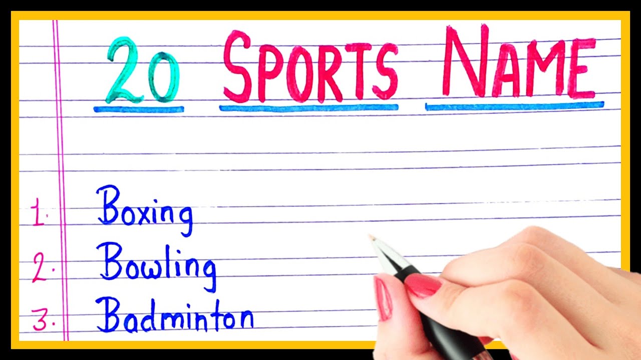 20 sports name | Sports name in english - YouTube