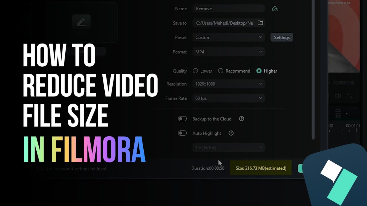 How To Reduce Video File Size On Filmora 13 - YouTube