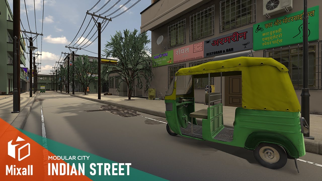 Indian Street - modular city | Unity | Unreal | Assetstore - YouTube