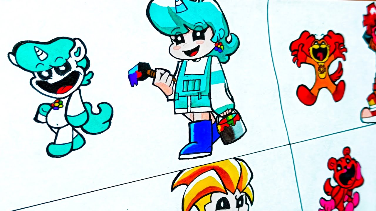 Poppy Playtime 3:Drawing Smiling Critters 02 | NMD Art - YouTube