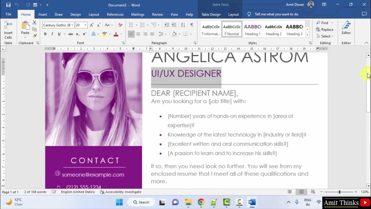 How to Create a resume on Microsoft Word 2019 - YouTube