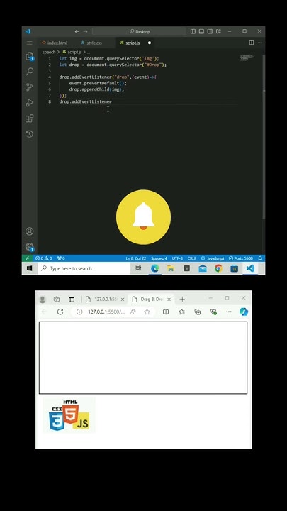 Drag And Drop Using Html5 Css Javascript Coding Frontend Webdeveloper Trendingshorts Viral
