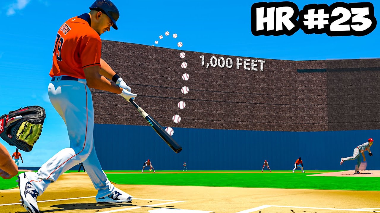 MLB But The Wall Gets Taller Every Home Run - YouTube