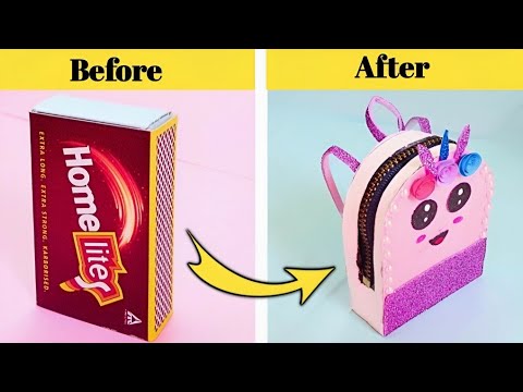 How to Make a Cute Mini School Bag from a Matchbox// Easy DIY Tutorial - YouTube