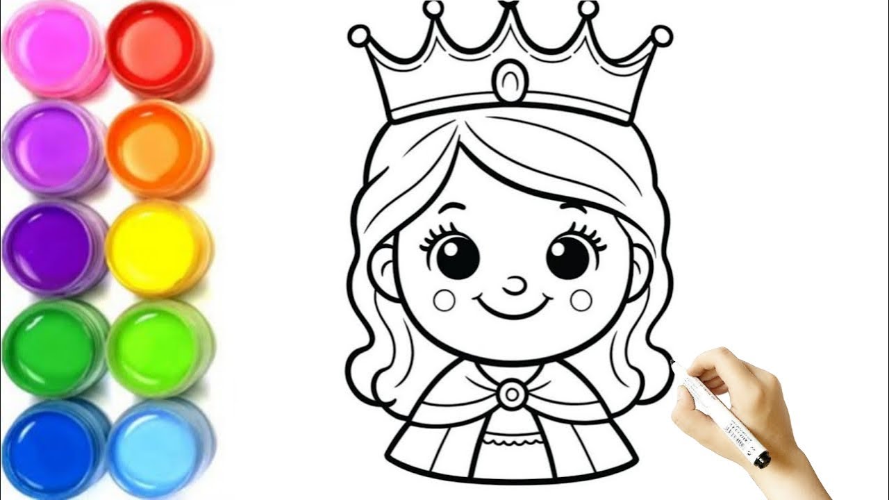 How to draw Beautiful Princess Easy and Cute golden princess girl ...