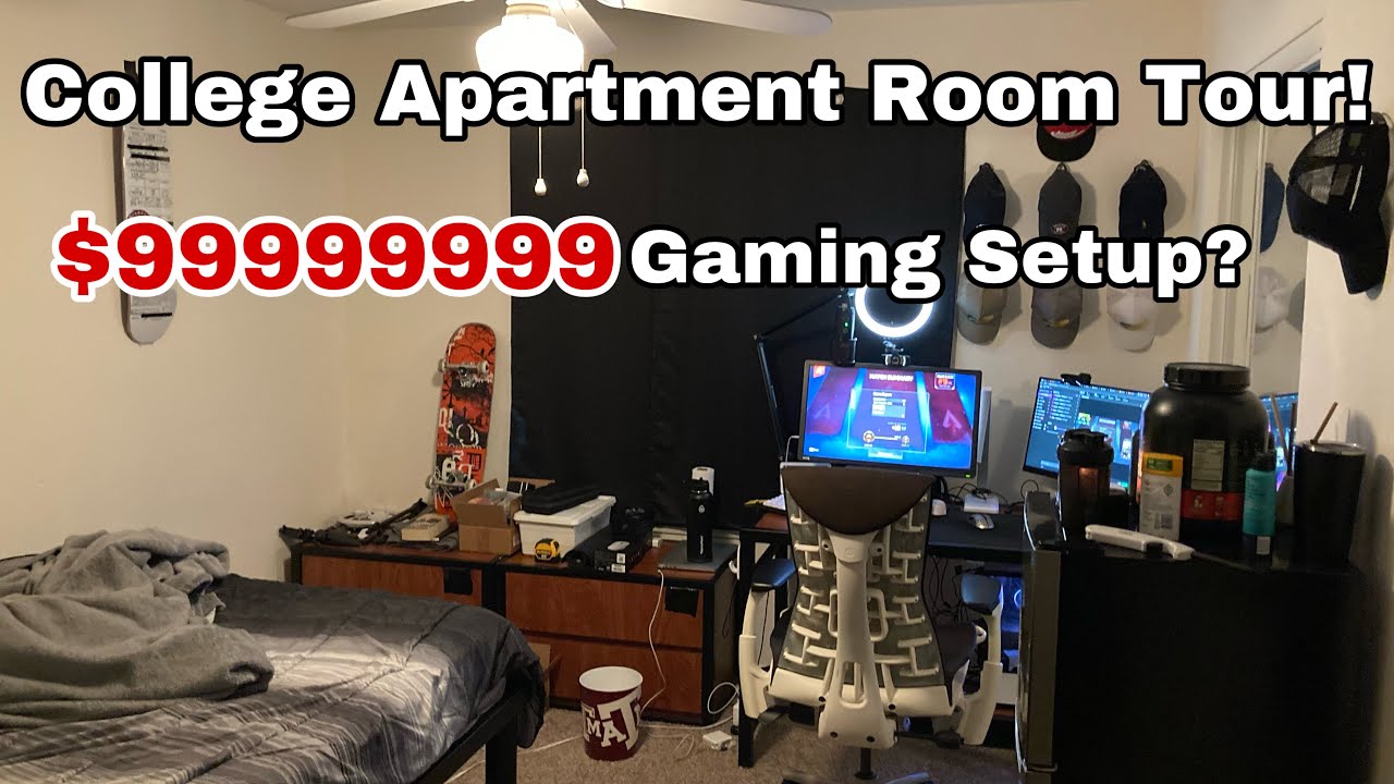 My College Apartment ROOM TOUR!! $7 Gaming Setup! - YouTube