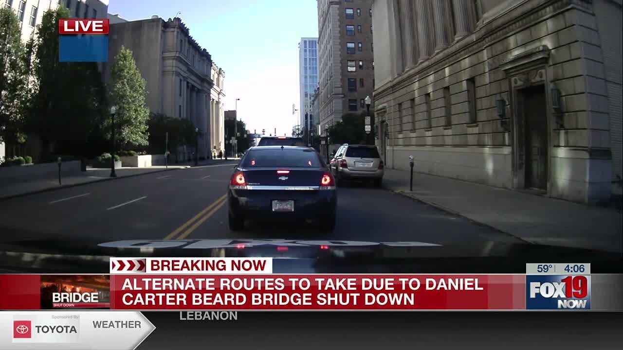 Alternate Routes from Daniel Carter Beard Bridge fire - YouTube