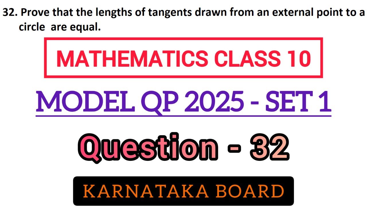 maths model question paper set 1 2025 question 32 - YouTube