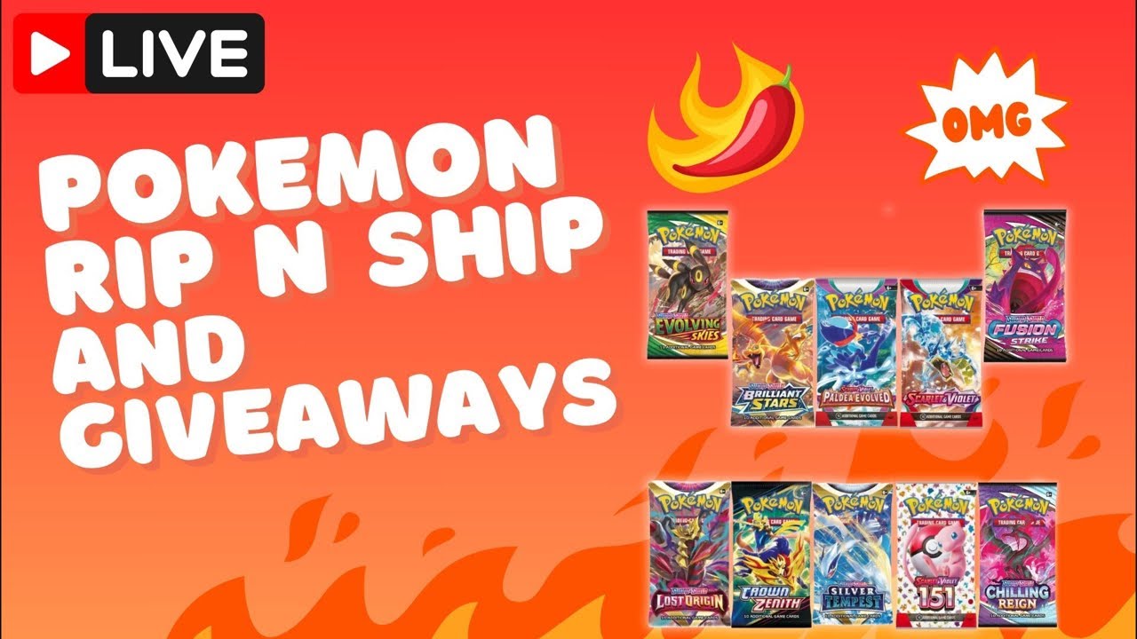 LIVE with pokemon rip and ships and giveaways - YouTube