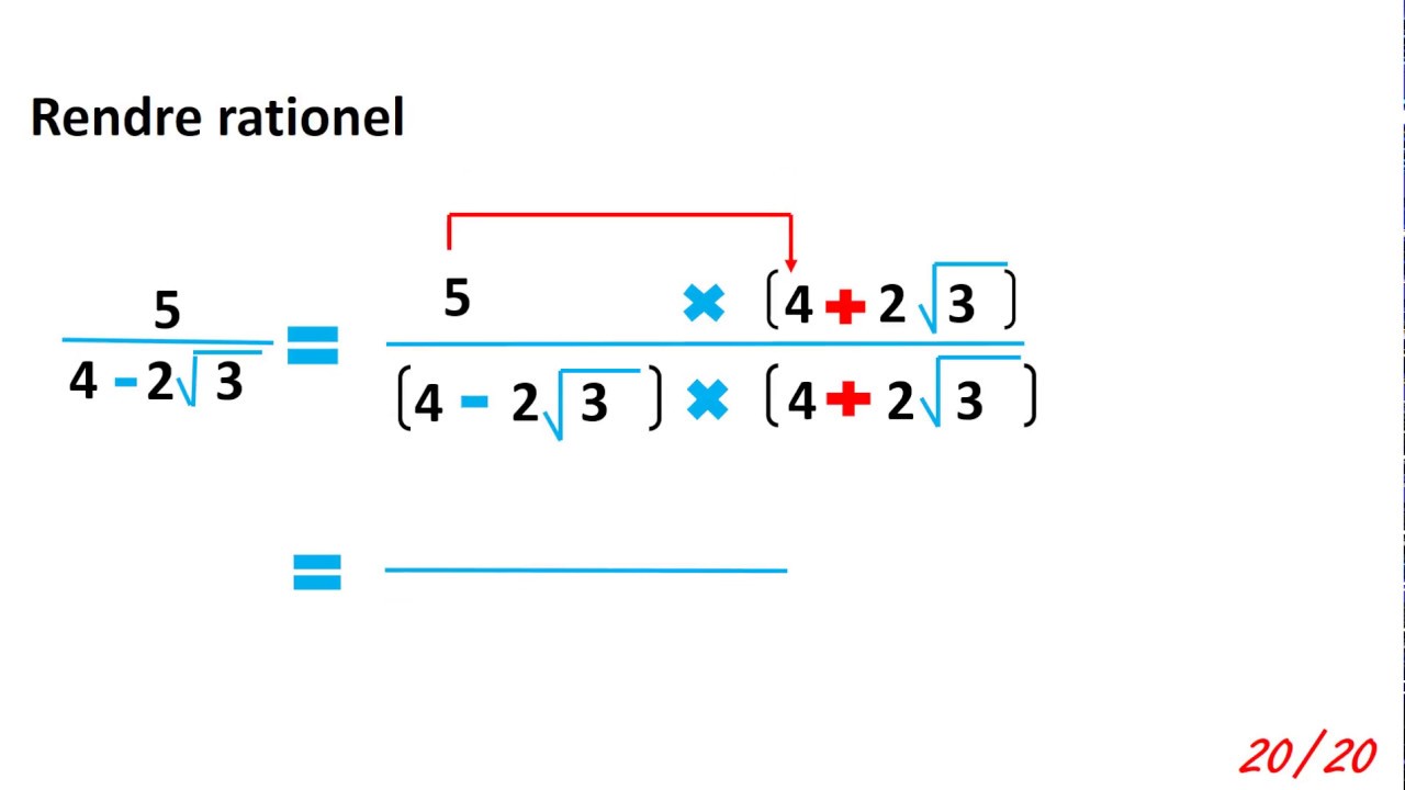 Rendre un dénominateur rationnel- exemple 1 - YouTube