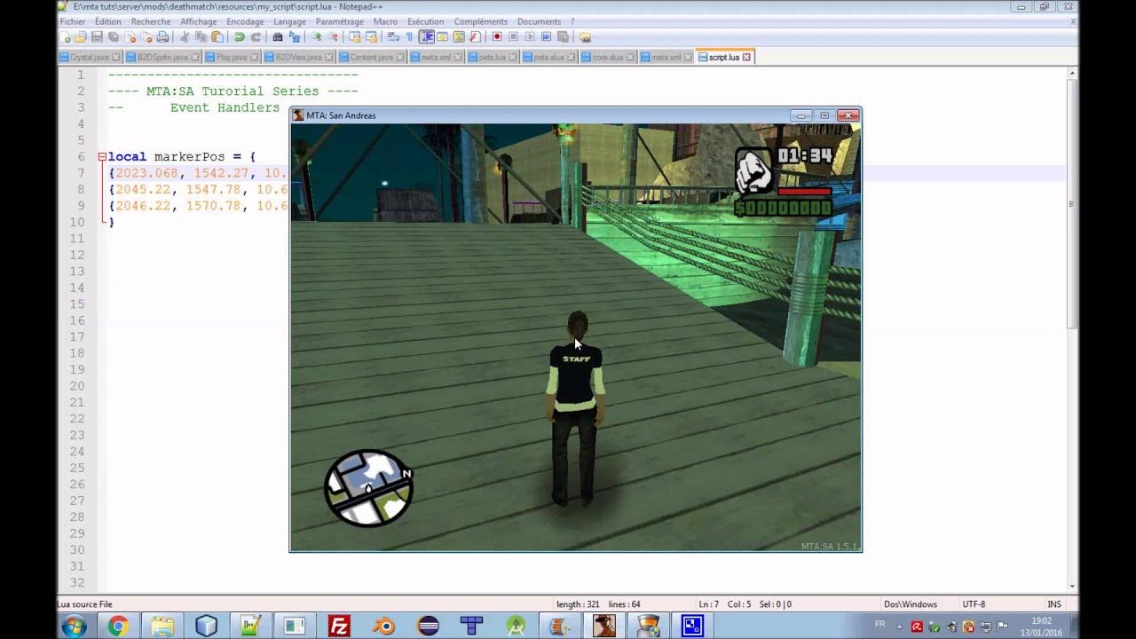 MTA:SA LUA Scripting Tutorial 14 : Event Handlers - YouTube