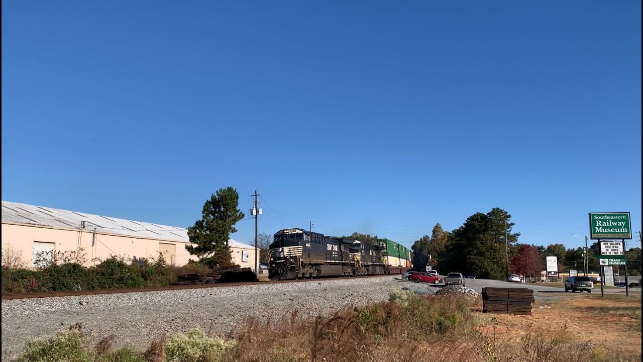 NS 4446 Leads NS 27A (With Rear-Train DPU's) Thru Duluth, GA 11/1/2023 - YouTube